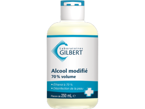 Alcool Modifié A 70% Gilbert, Solution désinfectante 250 ML